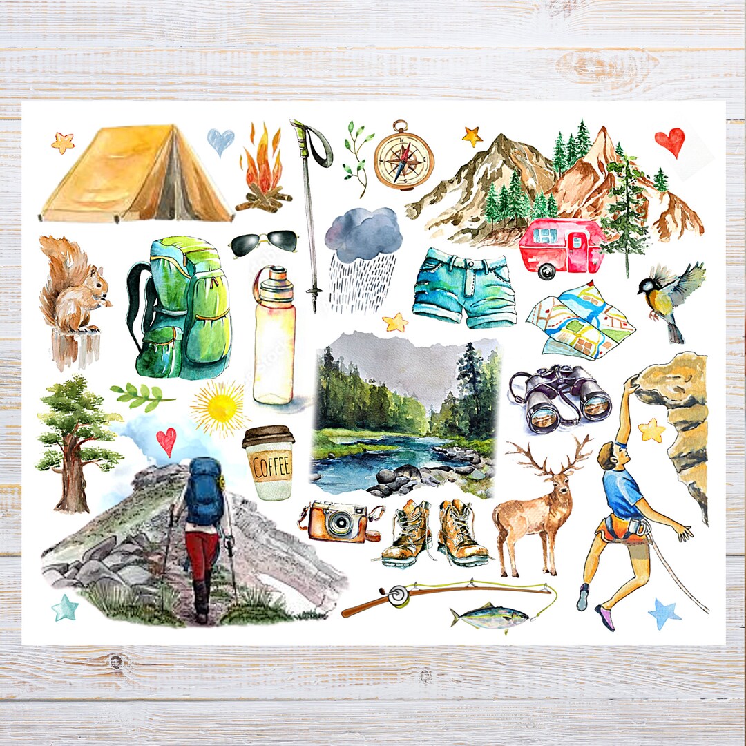 Hiking Collage Postcard 1 Postcard Thick Cardstock for Sending a ...