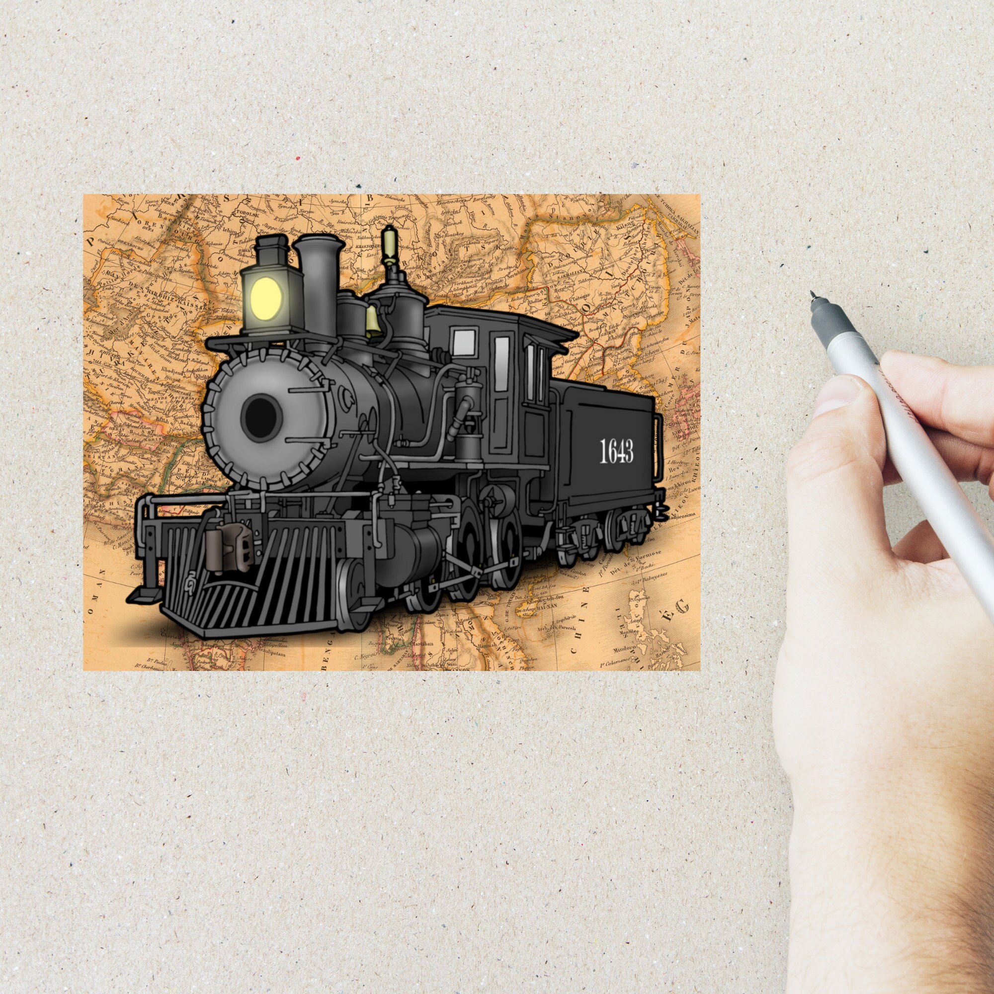 Trains Postcard Set 4 Postcards 130 Thick Cardstock for - Etsy