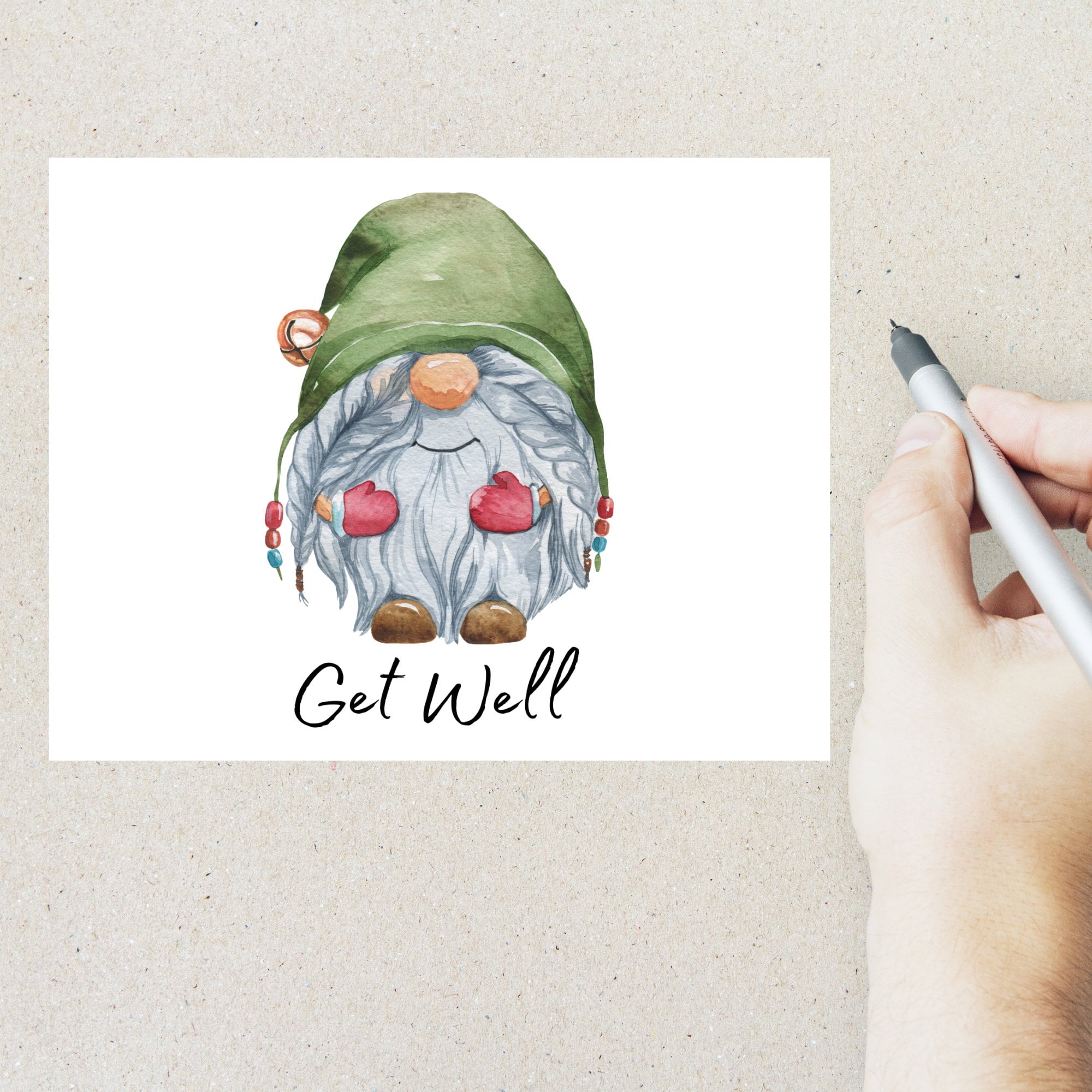 Get Well Gnome Postcard Set | 4 Postcards | 130 Thick Cardstock - Etsy