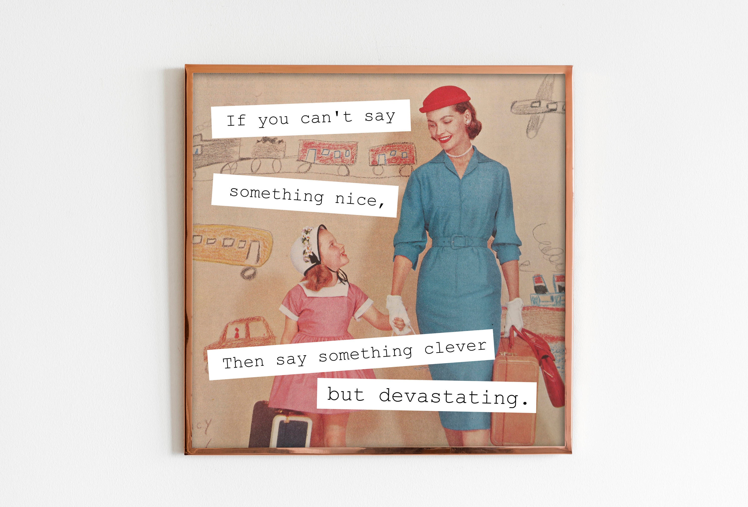 Vintage ART PRINT if You Can't Say Something Nice | Etsy