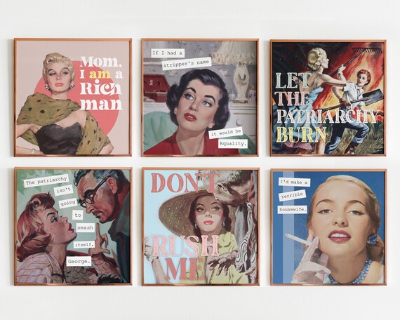 Funny Feminist Art PRINT SET of 6 Funny Gift for Her Girl - Etsy