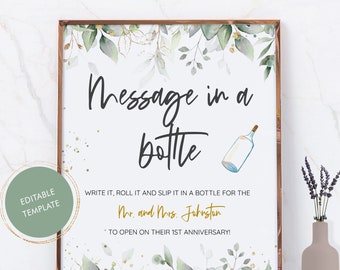 Message in a Bottle Template - Etsy