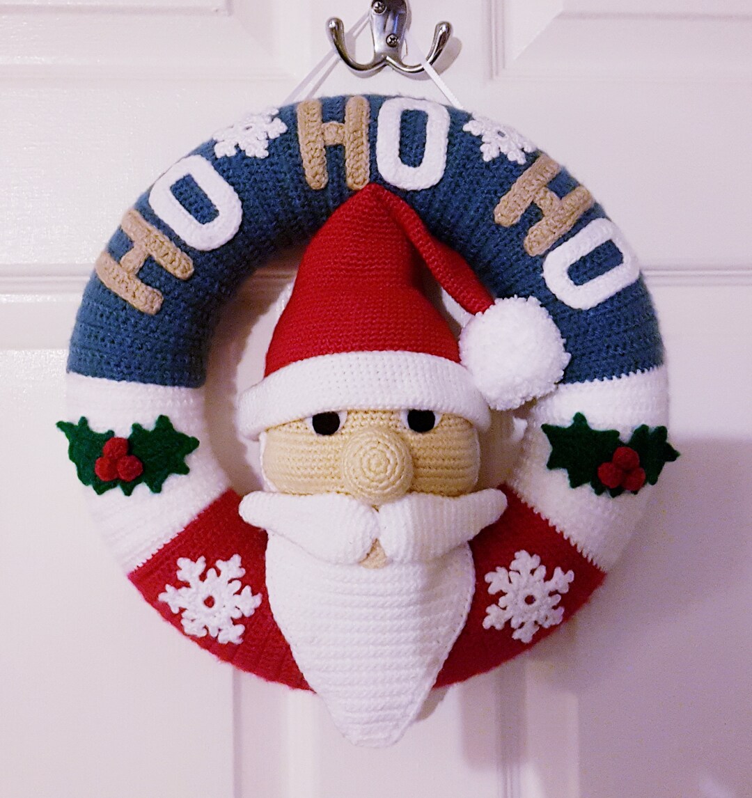 Santa Wreath Crochet Pattern - Etsy