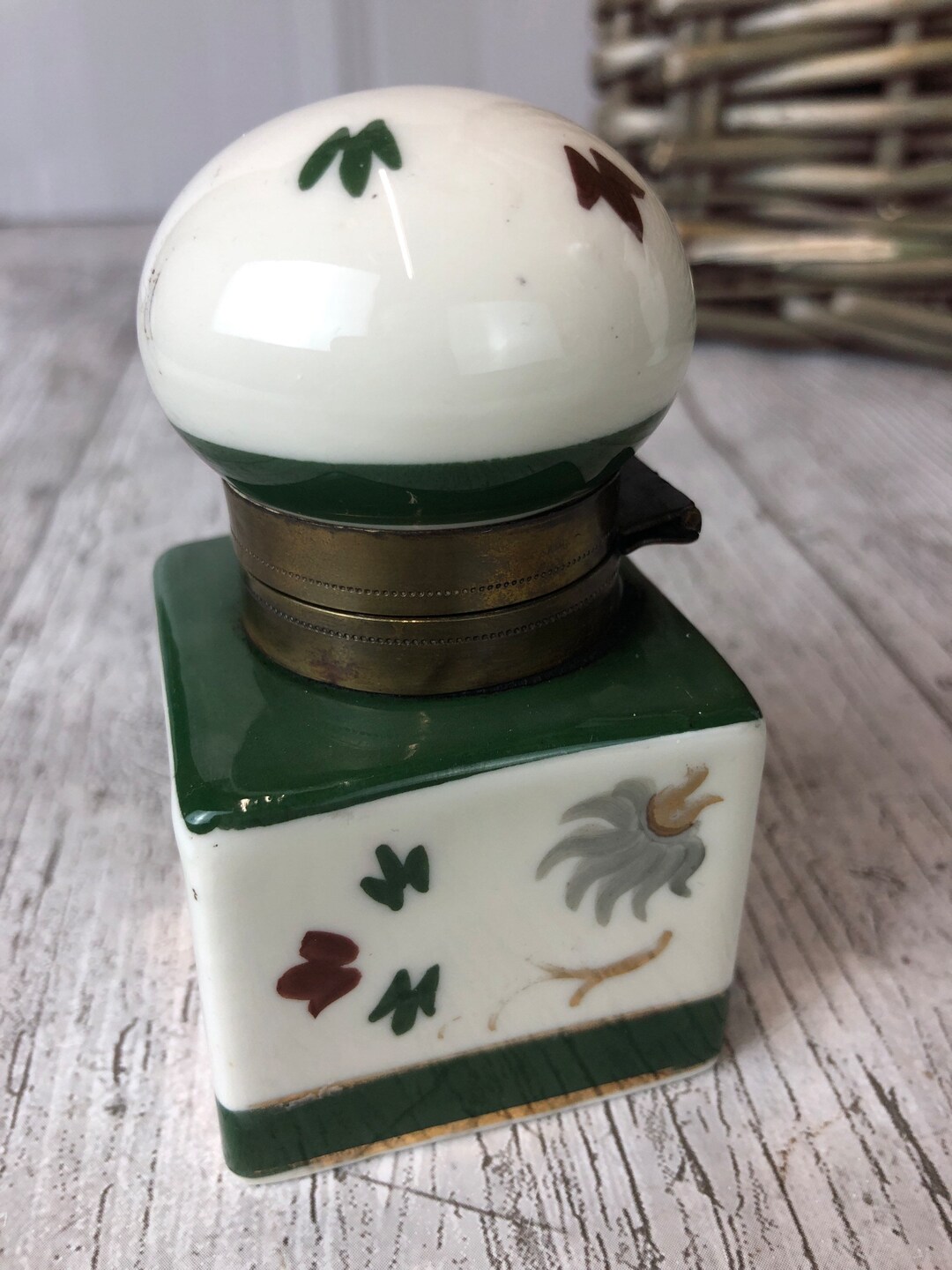 Vintage Ceramic Lidded Inkwell Retro Original - Etsy