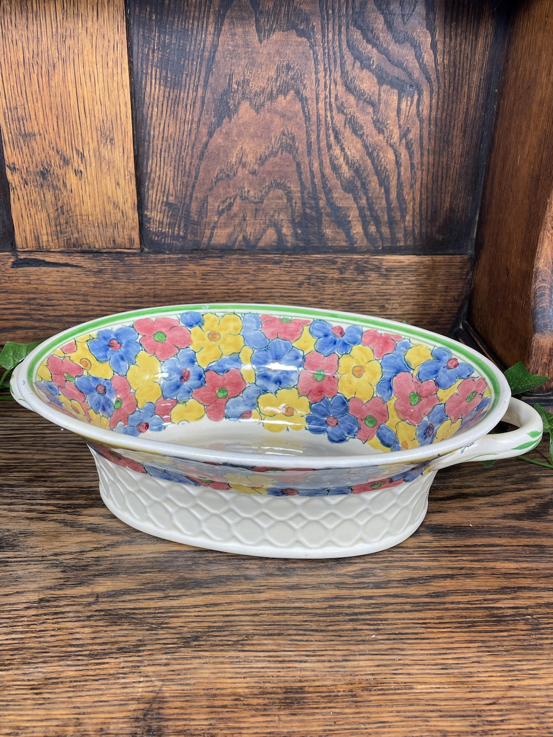Vintage Adams Titian Ware Royal Ivory Large Handled Serving Bowl ...