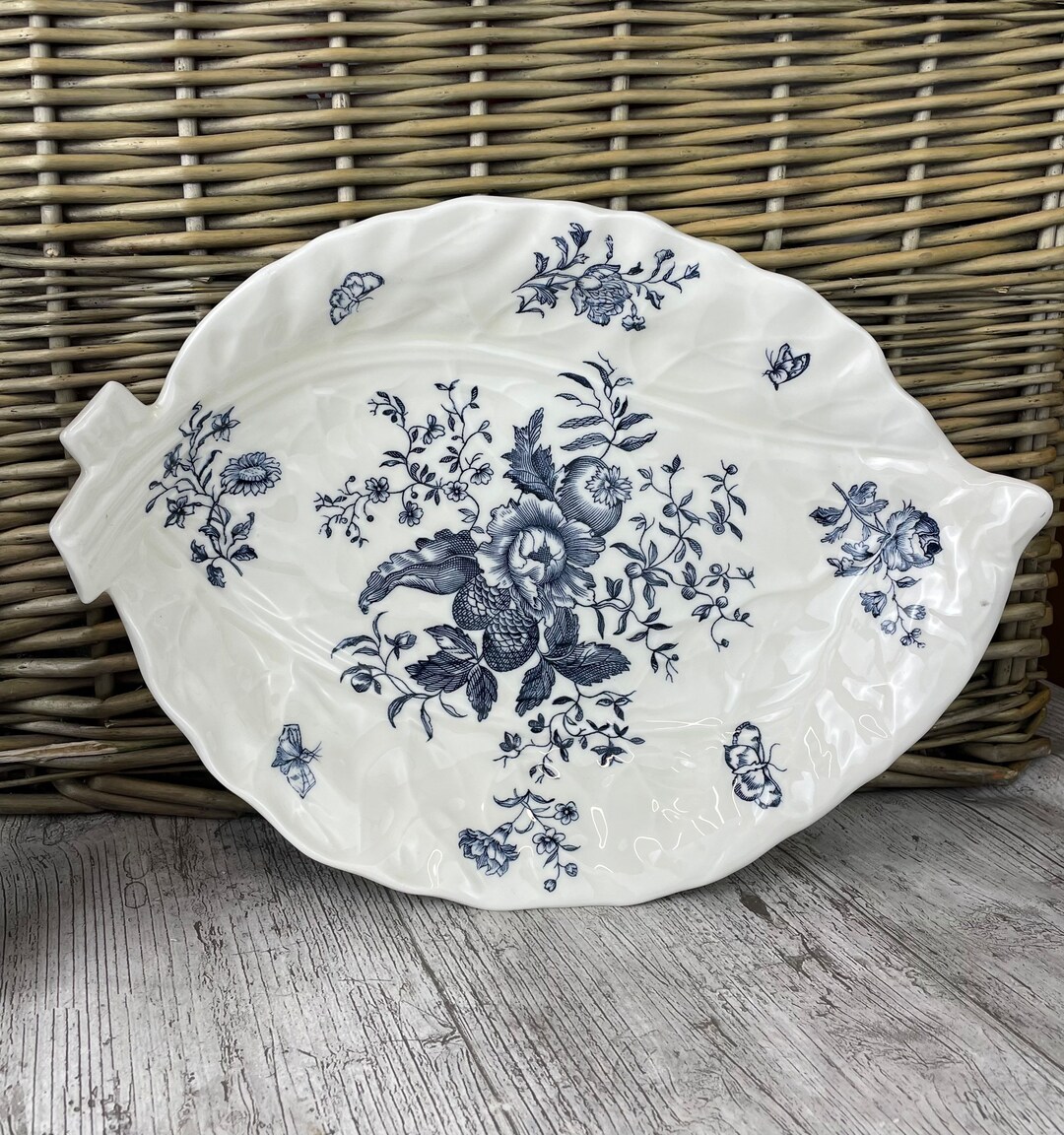 Royal Worcester Reproduction Blue Sprays Platter England #3564 - Etsy