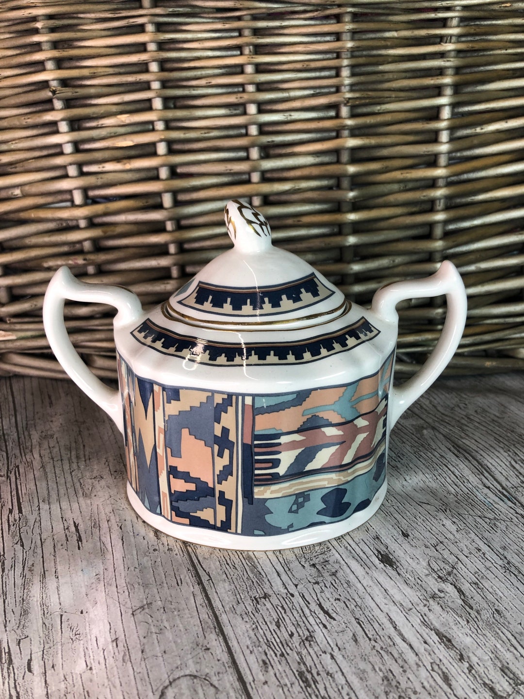 Vintage Liberty London ‘zebak’ Design 1989 Lidded Sugar Bowl - Etsy
