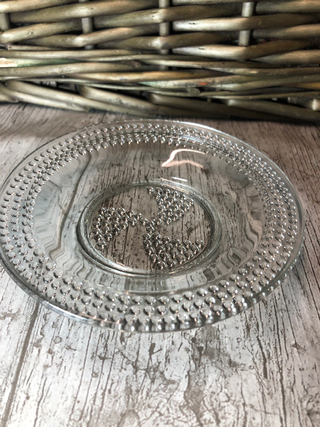 Vintage Glass Trinket Plate / Shallow Dish Retro Original - Etsy