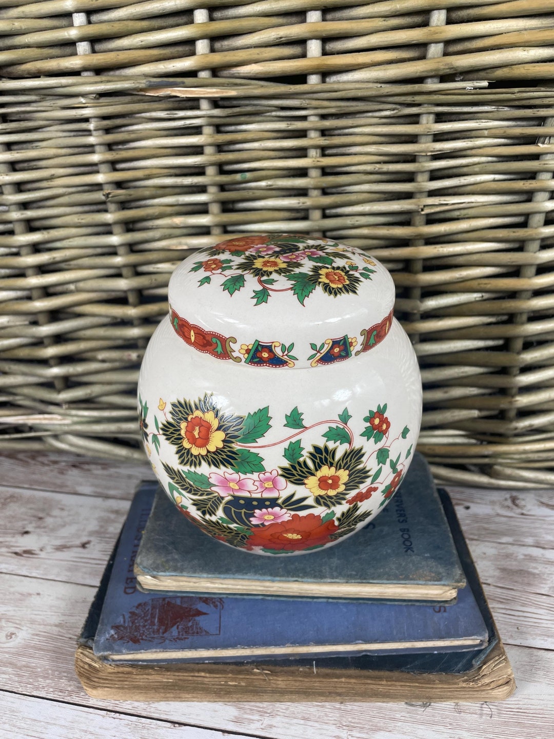Vintage Sadler England Lidded Ginger Jar / Large Jar Floral Design - Etsy