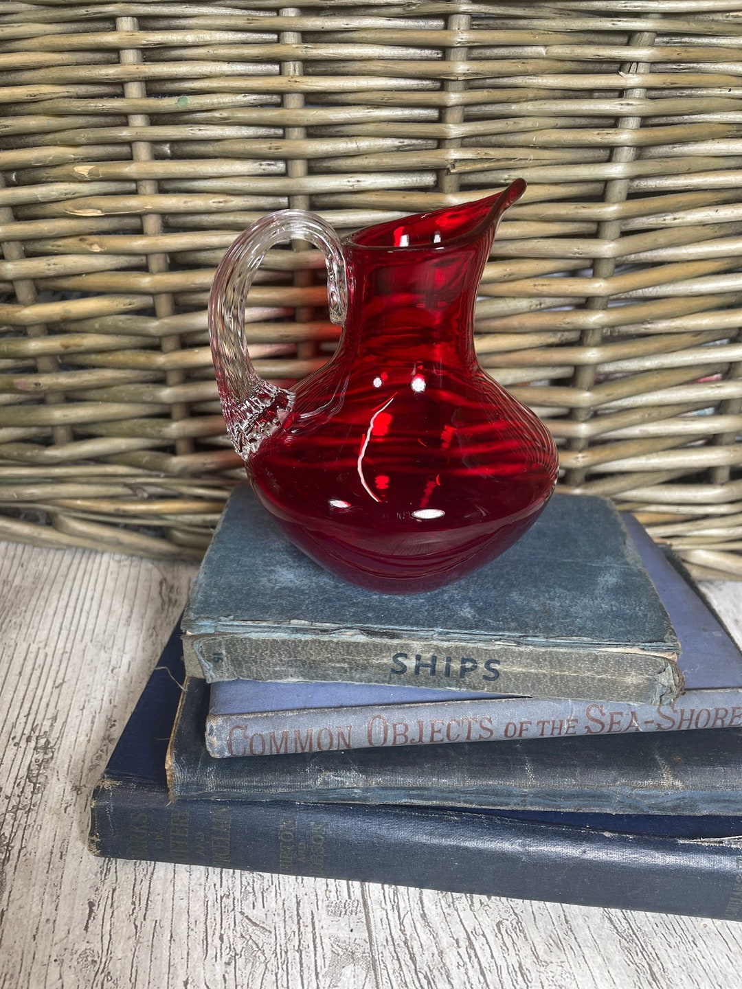 Vintage Whitefriar's Ruby Glass Jug Retro Small Size Red Glass 1960s - Etsy