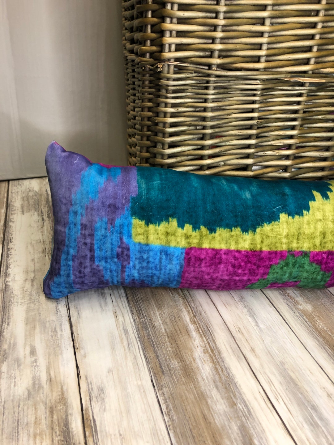 Rainbow Velvet Fabric Handmade Draught Excluder Save Money and Energy ...