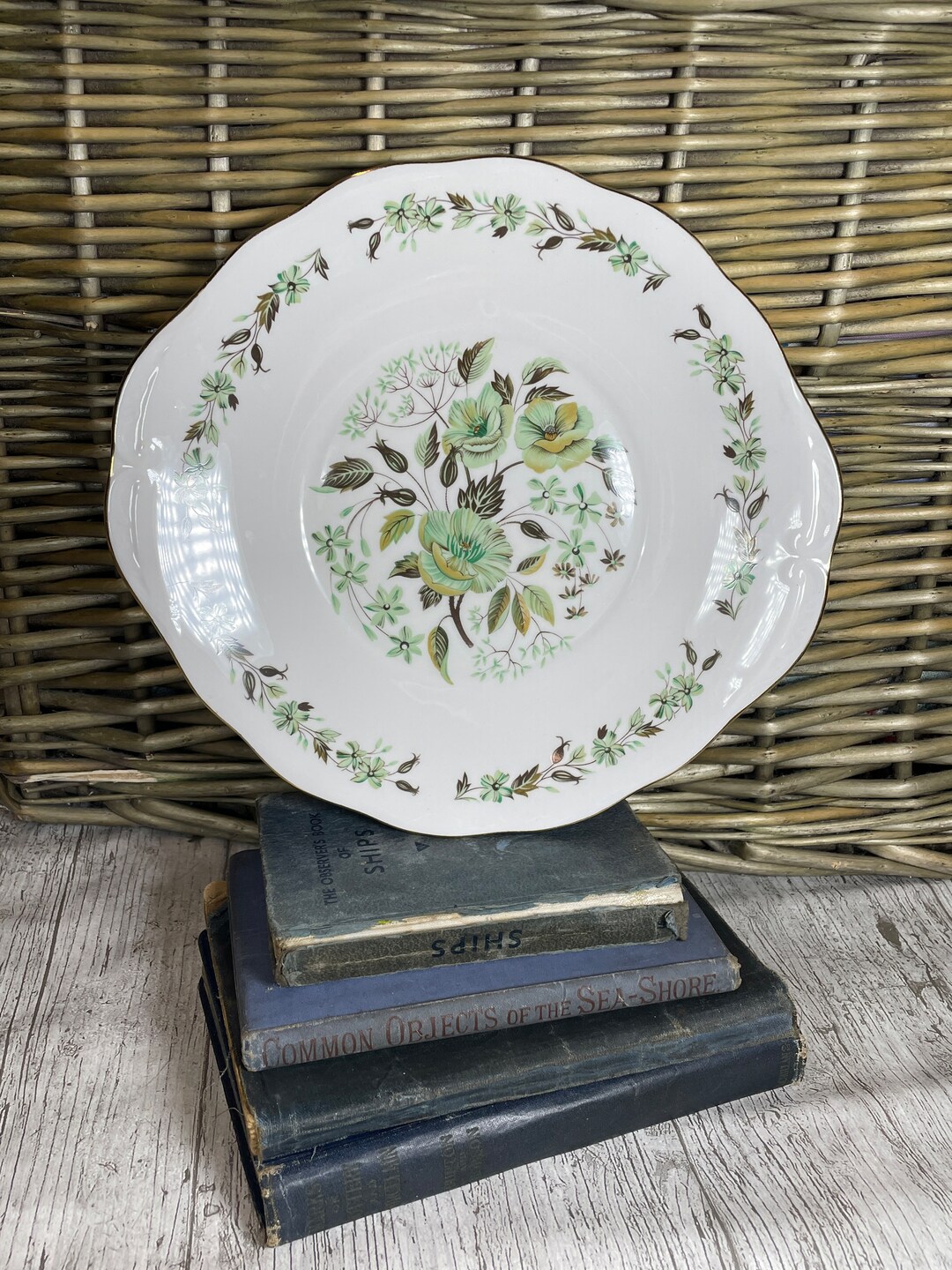 Vintage 1950s Colclough Sedgley Bone China Plate Green Floral Design - Etsy