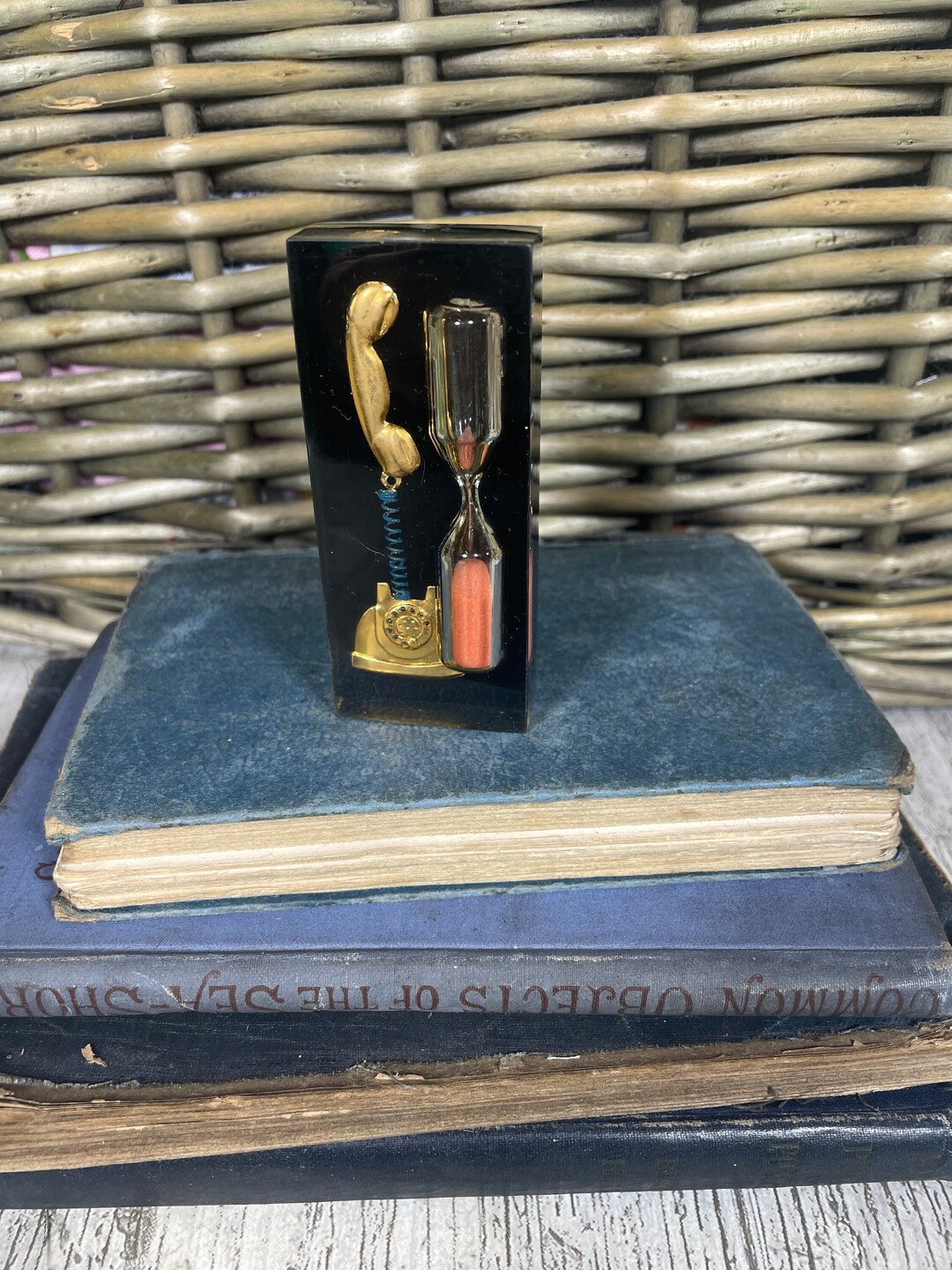 Vintage Original Black Lucite Egg Timer Sandglass Retro Telephone ...