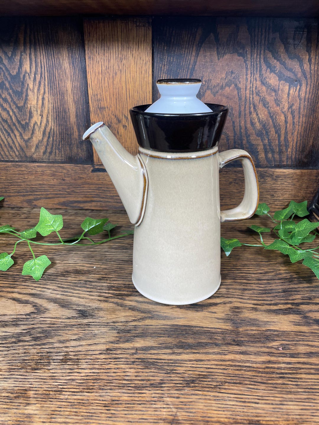Vintage Brown Denby Stoneware Lidded Coffee Pot Retro Original 1960s ...