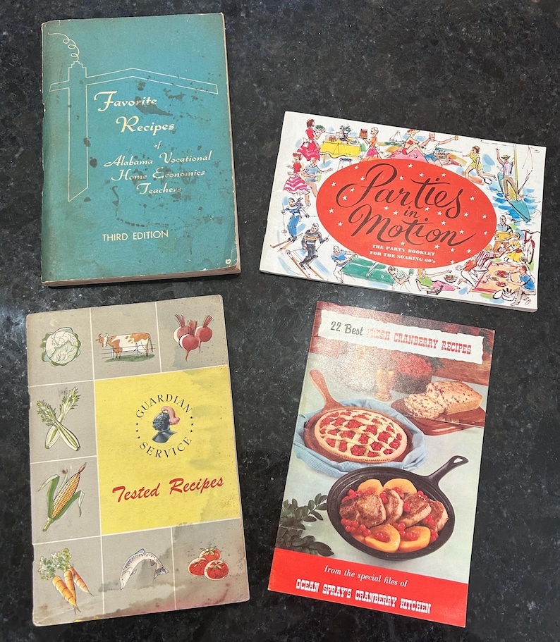 Lot (4) Vintage Cookbook 1960’s-70’s Ephemera Junk Journal Recipes ...