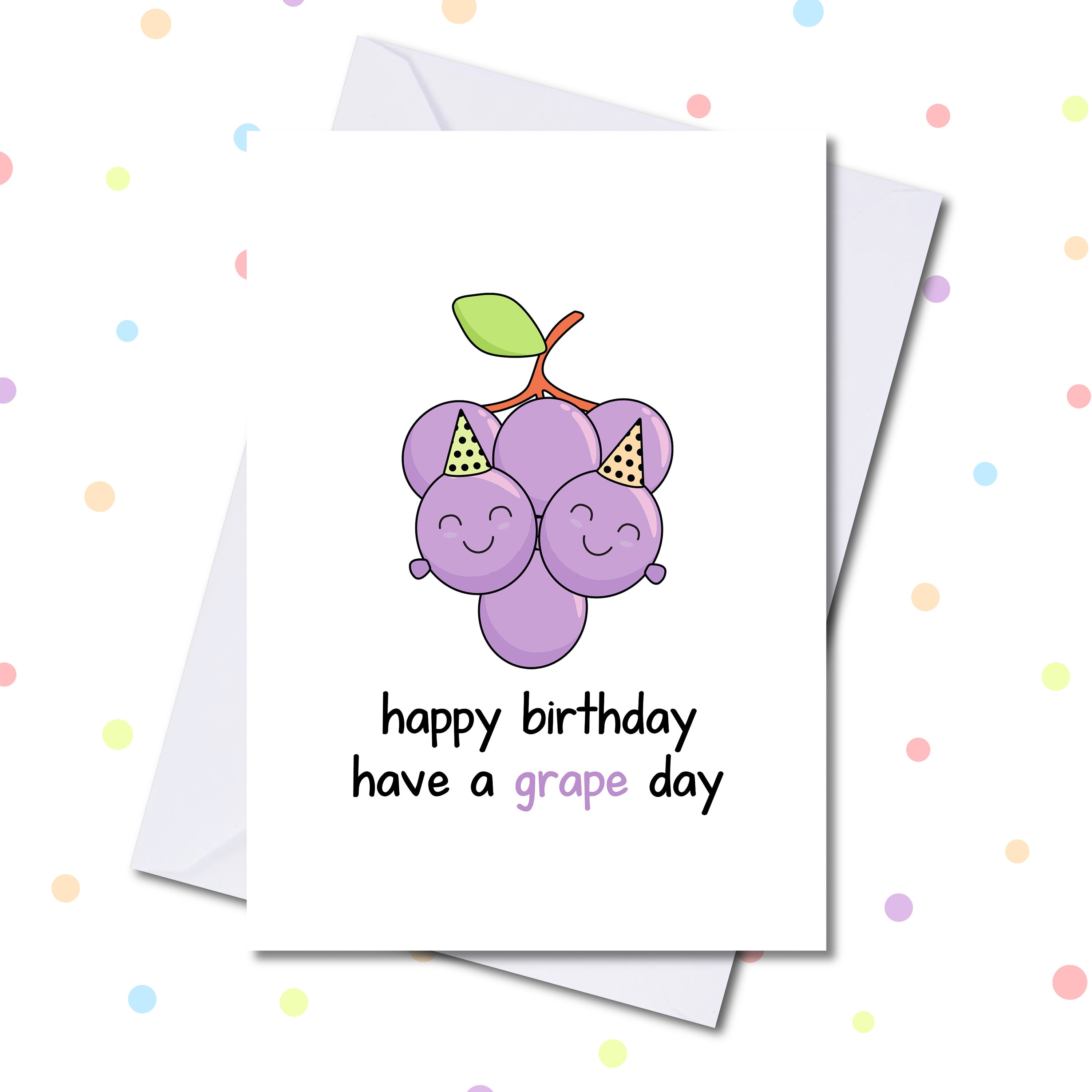 Happy birthday have a grape day Greetings Card Birthday | Etsy