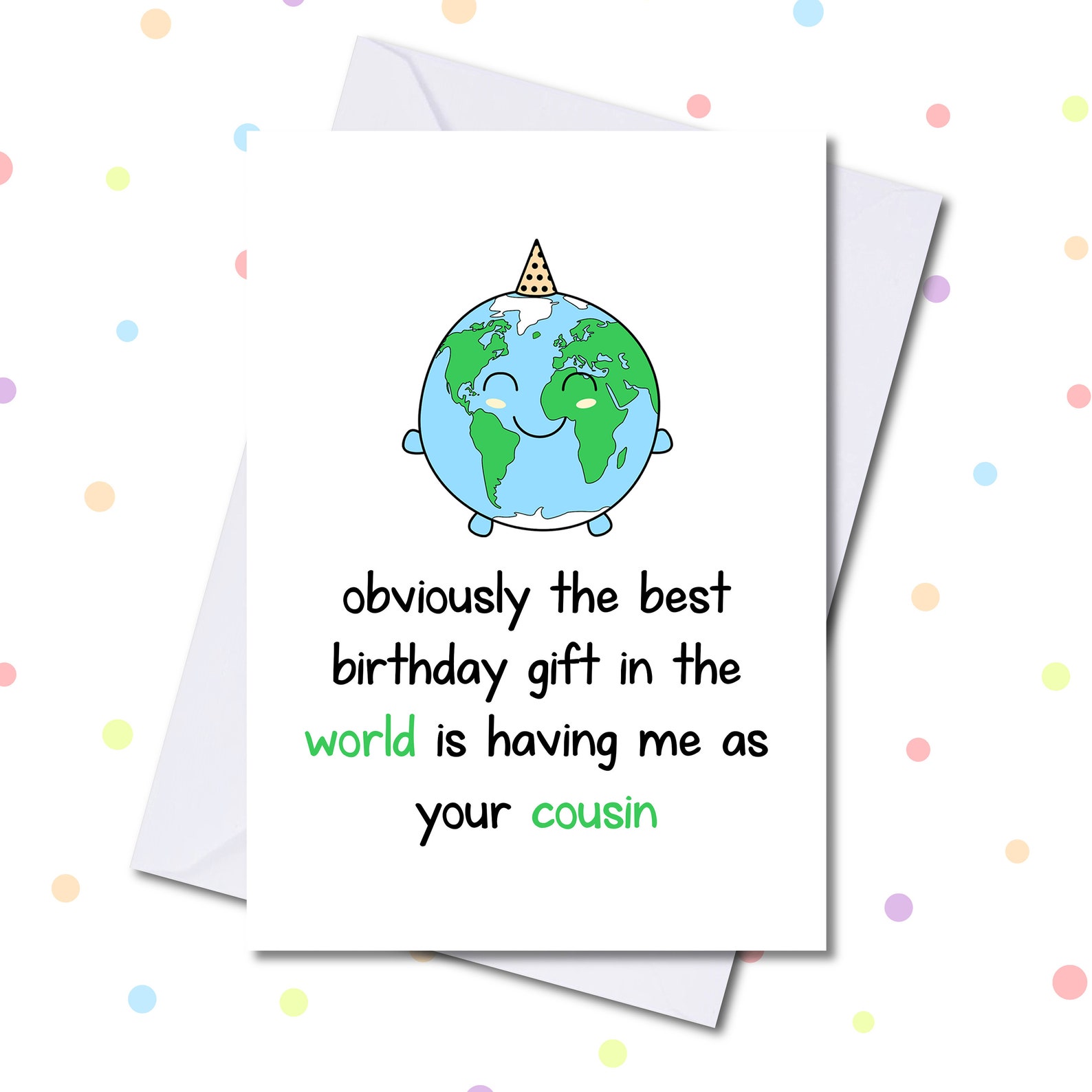 Funny Cousin Birthday Card Joke Cousin Birthday Card Best Etsy