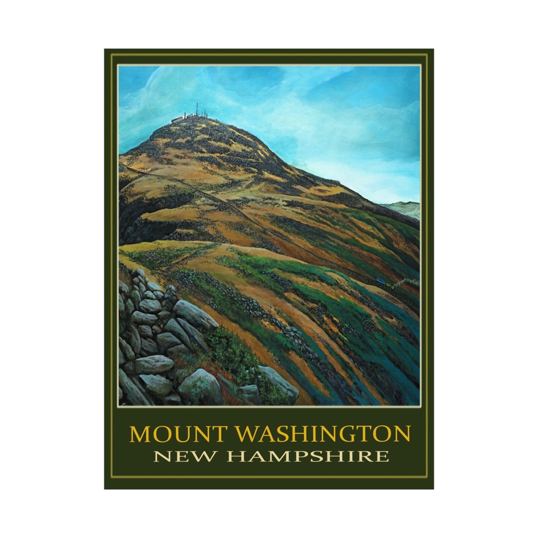 Mount Washington Art Print Scenic Travel Poster Wall Painting Home ...