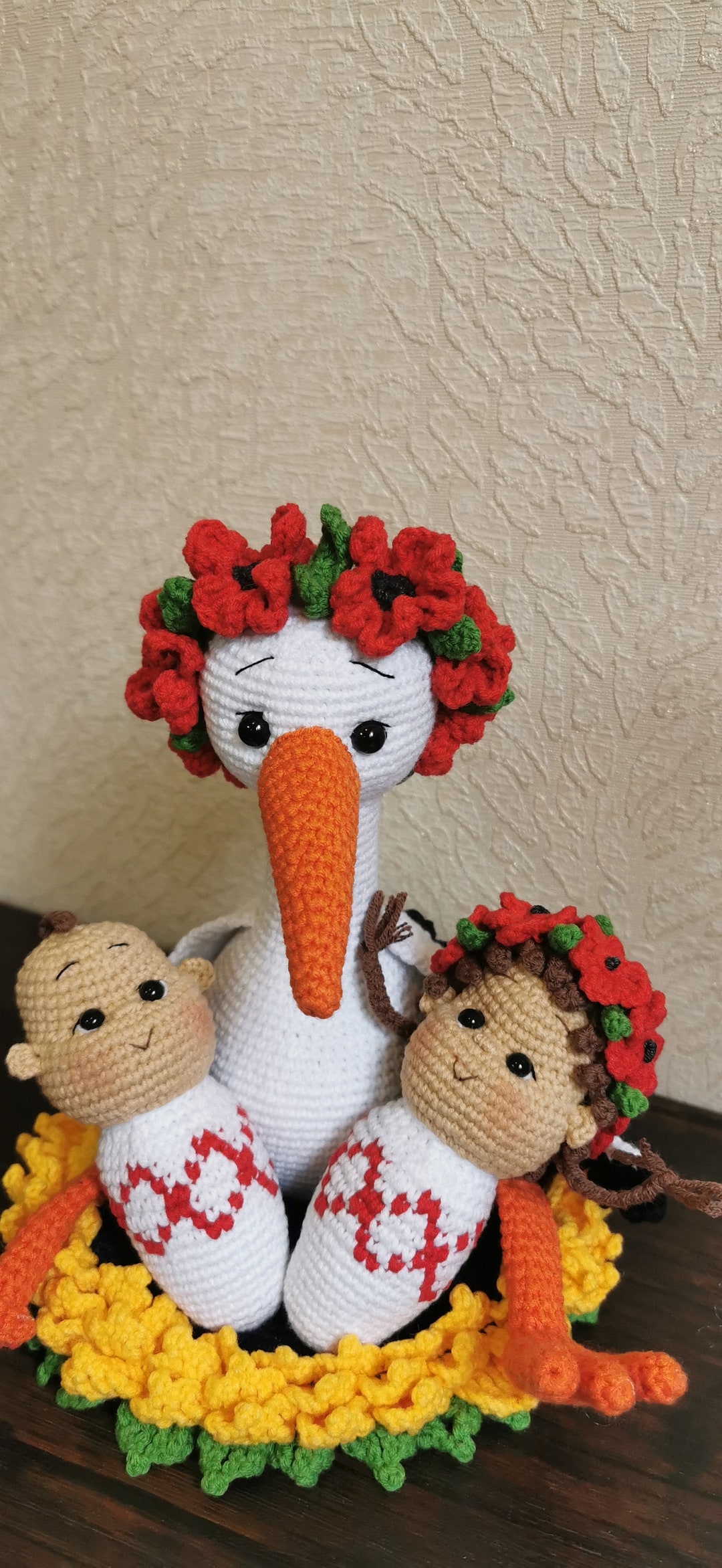 The Stork Crochet Animal, Stuffed Toy, Baby Shower & First Birthday ...