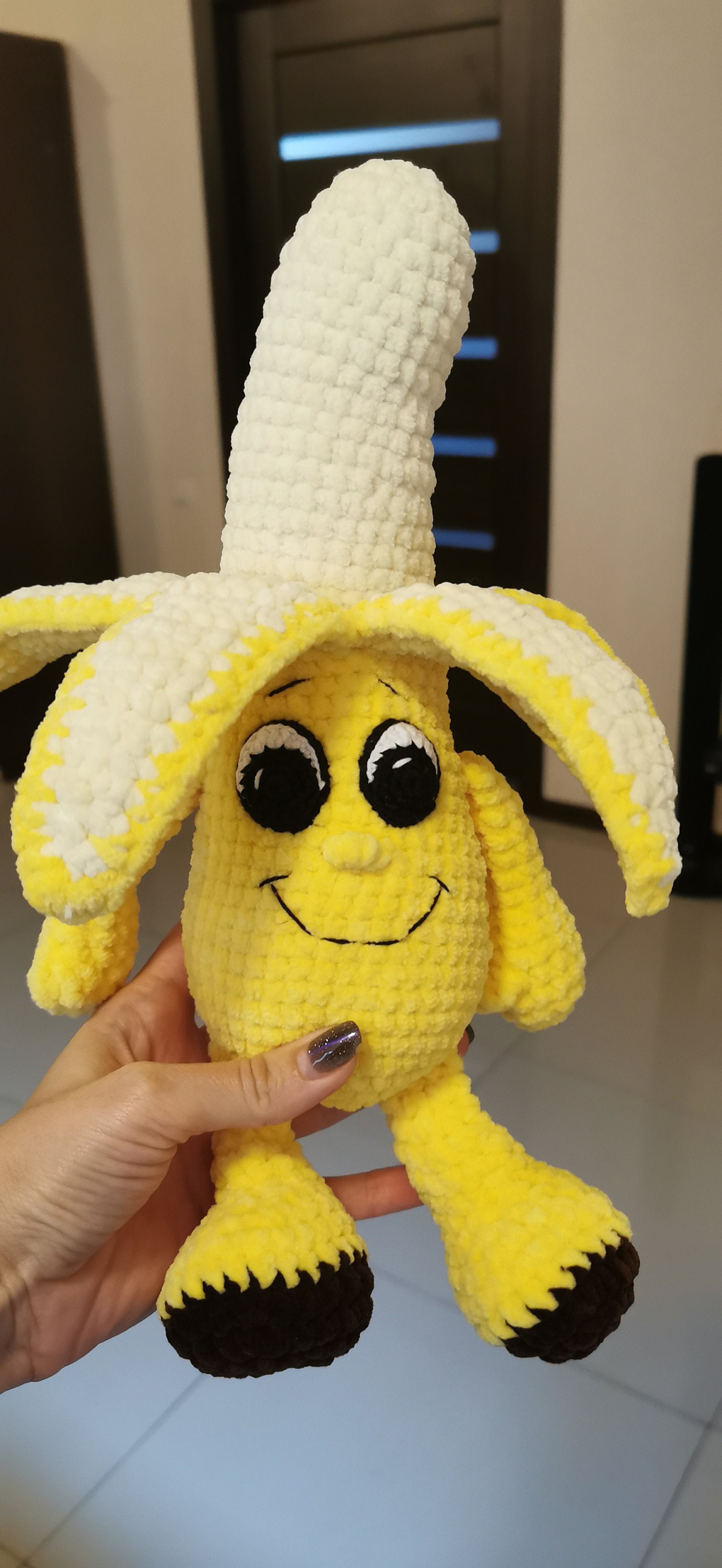 Banana Plush Toy Crochet Play Food Plush Crochet Toys Fruit - Etsy