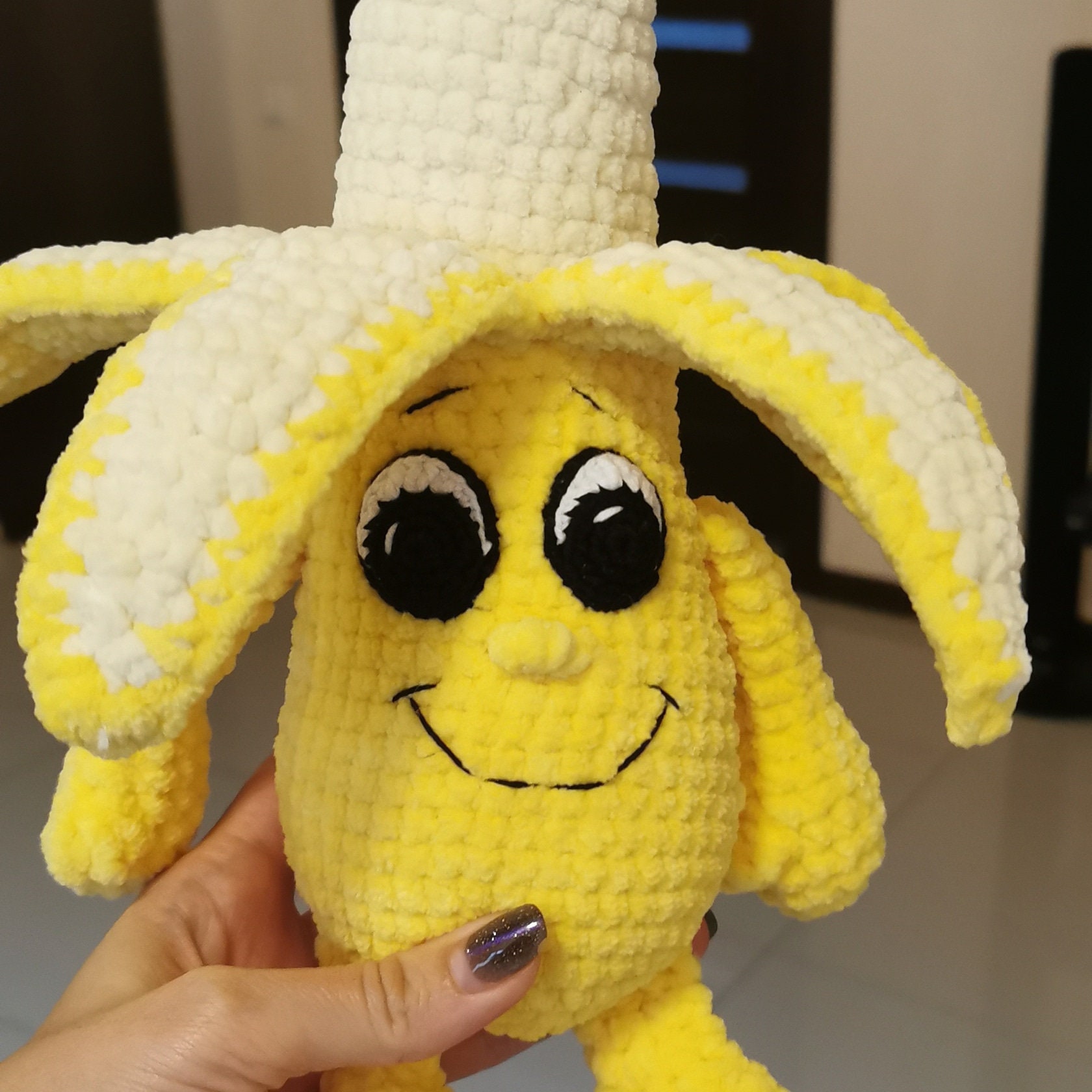 Banana Plush Toy Crochet Play Food Plush Crochet Toys Fruit - Etsy