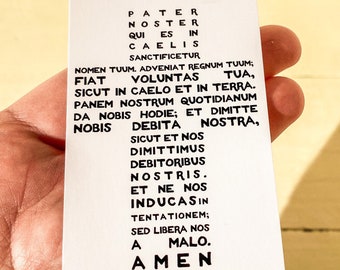 Pater Noster, the Lord's Prayer in Latin - Etsy