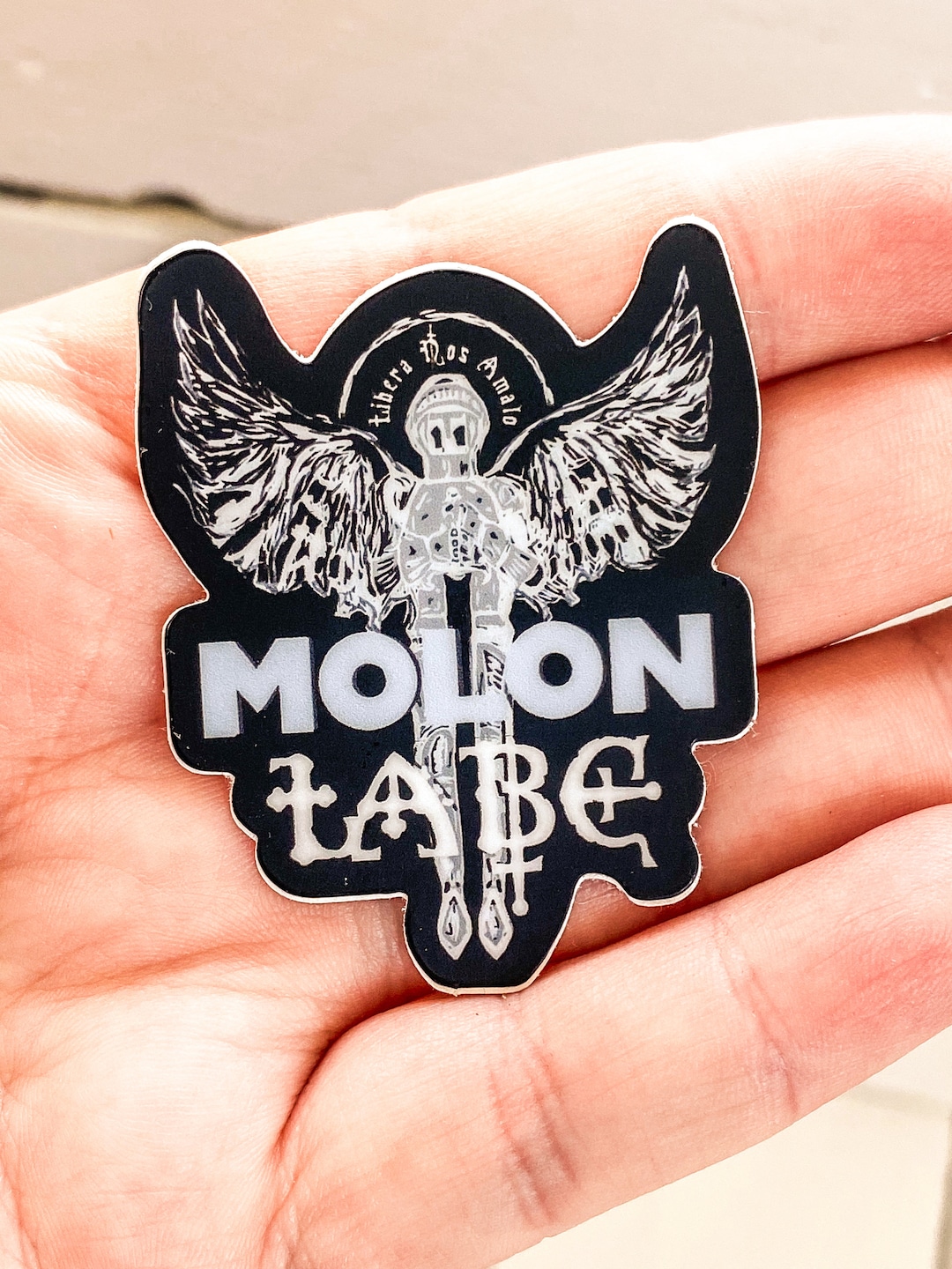 Mini-saint Michael Archangel Sticker: Molon Labe, Libera Nos Amalo ...