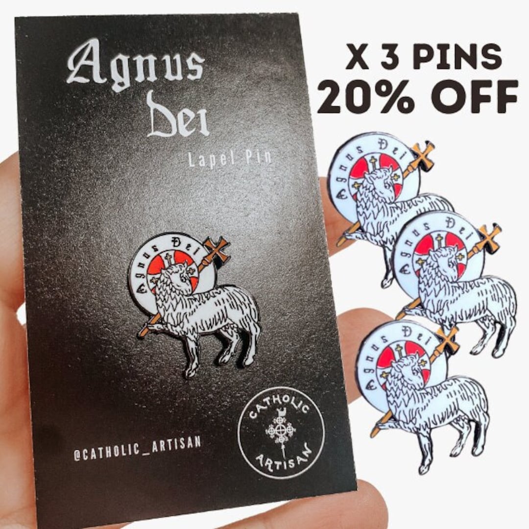 Agnus Dei Lapel Pins: Lamb of God, Catholic Gift (X3) - Etsy