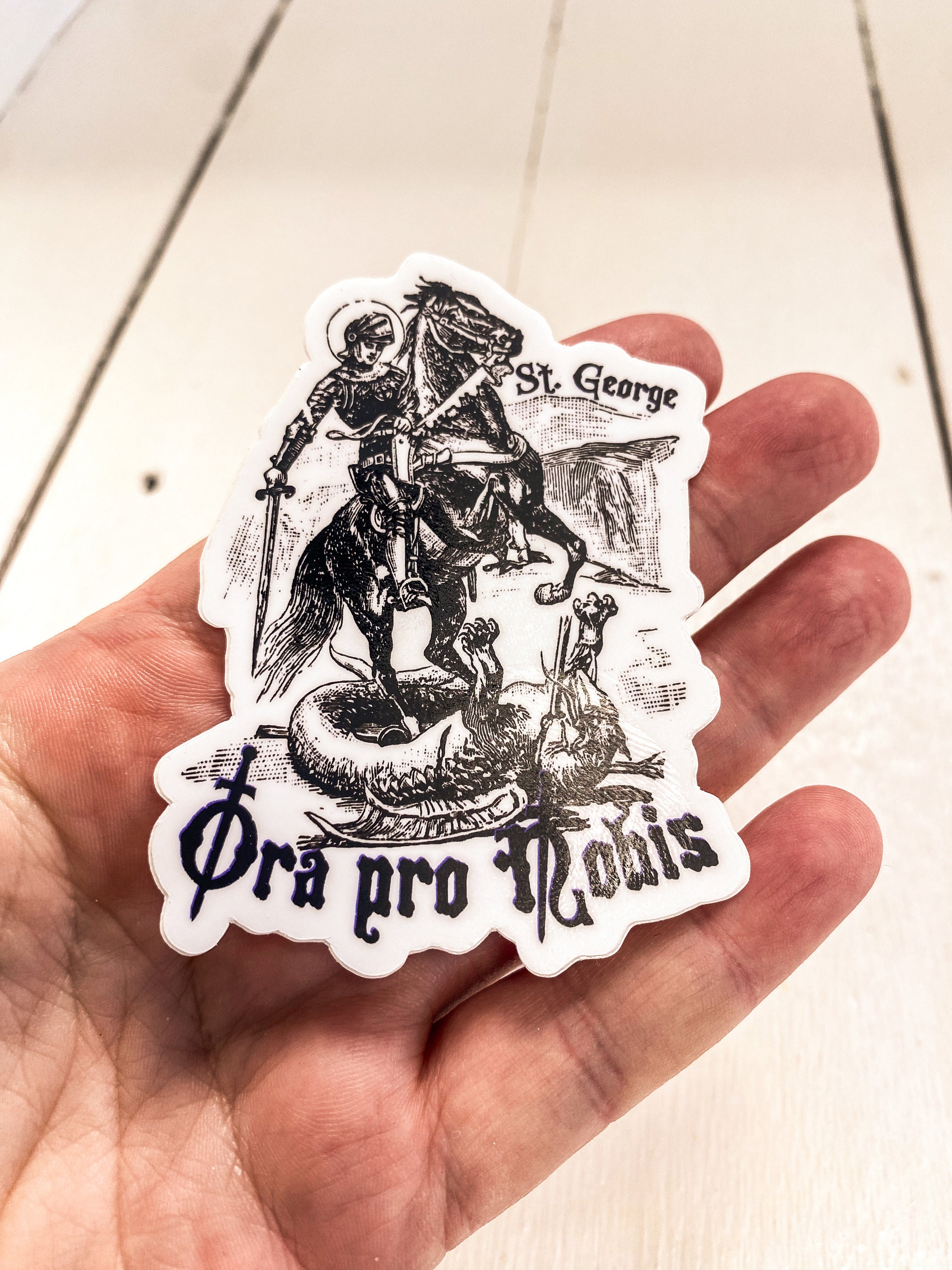 St. George Sticker: Vintage Catholic Art, Ora Pro Nobis - Etsy