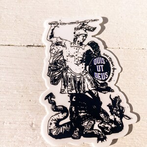 Saint Michael the Archangel Catholic Sticker | Quis Ut Deus| Ora Pro ...