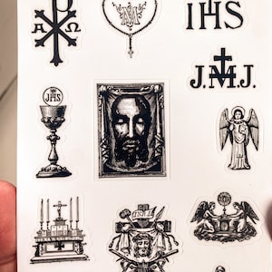 Catholic Sticker Sheet of Little Vintage Catholic Images | 12 Images ...