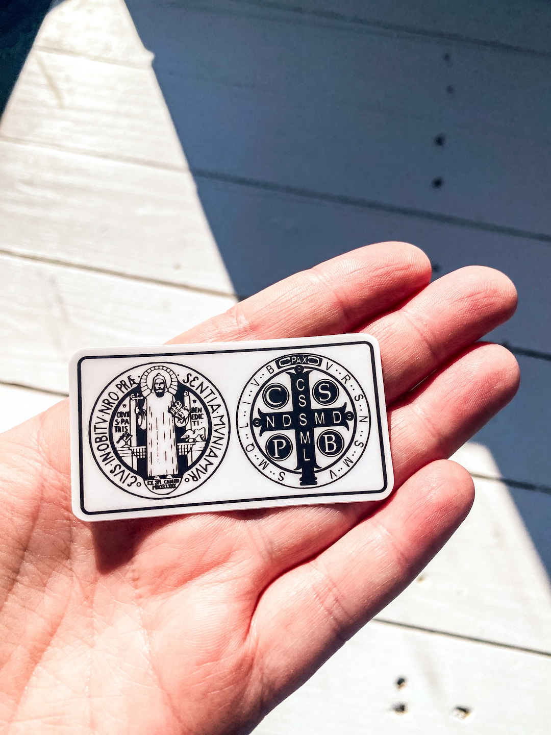 Saint Benedict Medal, BOTH SIDES | Catholic Sticker | St. Benedict ...