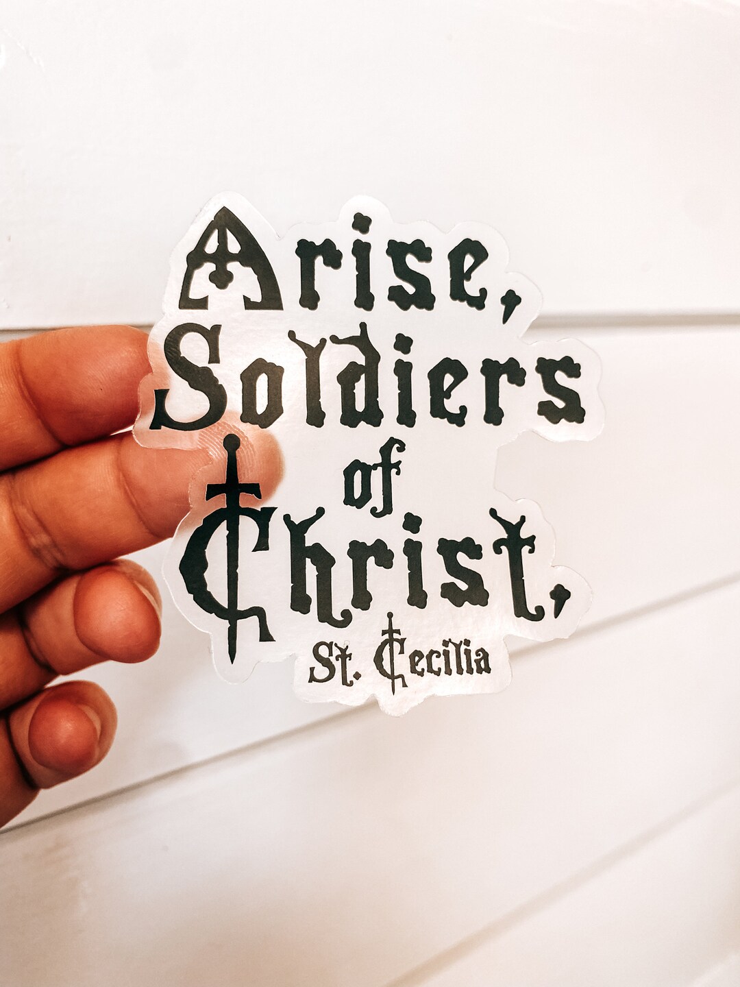 CLEAR and Black | Catholic Sticker | Arise Soldiers of Christ Sticker ...