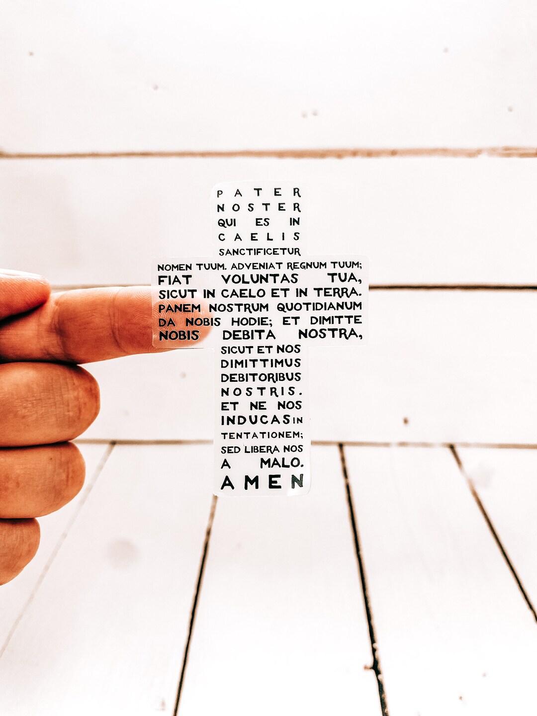 CLEAR Pater Noster Sticker | Latin for the “our Father” | Prayer ...