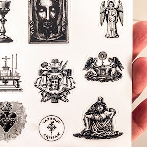 Catholic Sticker Sheet of Little Vintage Catholic Images | 12 Images ...