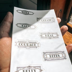 Art Deco Style 10ml Roller Bottle Labels-printed on a Sheet of Scratch ...