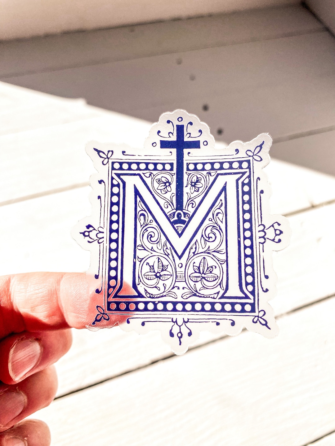 CLEAR Marian Cross Catholic Sticker Vintage/french Style Catholic Decor ...