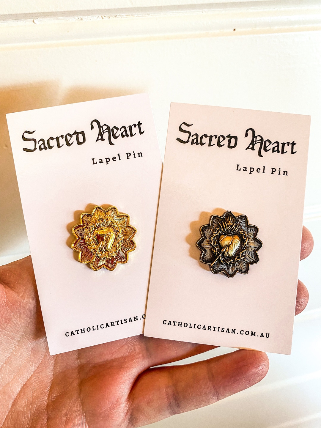 BULK PRICE | 3 Sacred Heart Lapel Pins|20% Off-antique Gold OR Gold ...