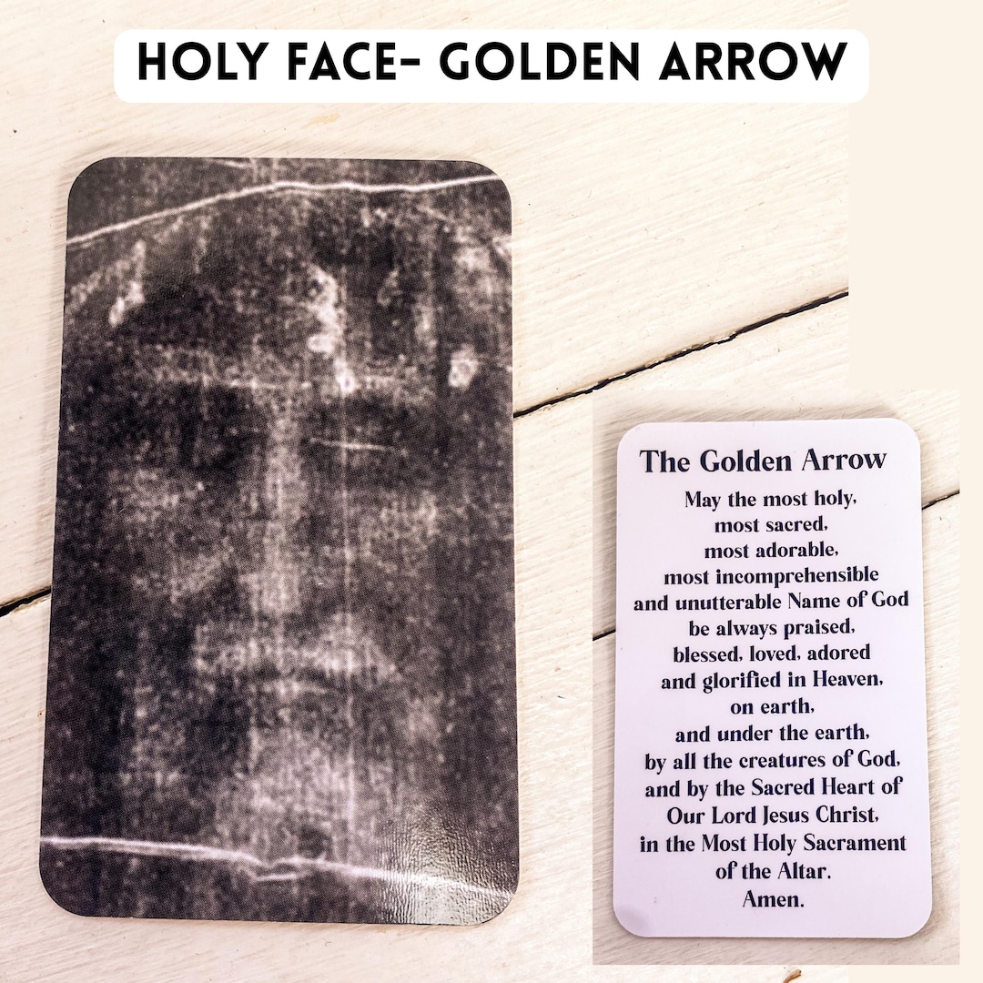 Holy Face Prayer Card With Golden Arrow Prayer - Etsy