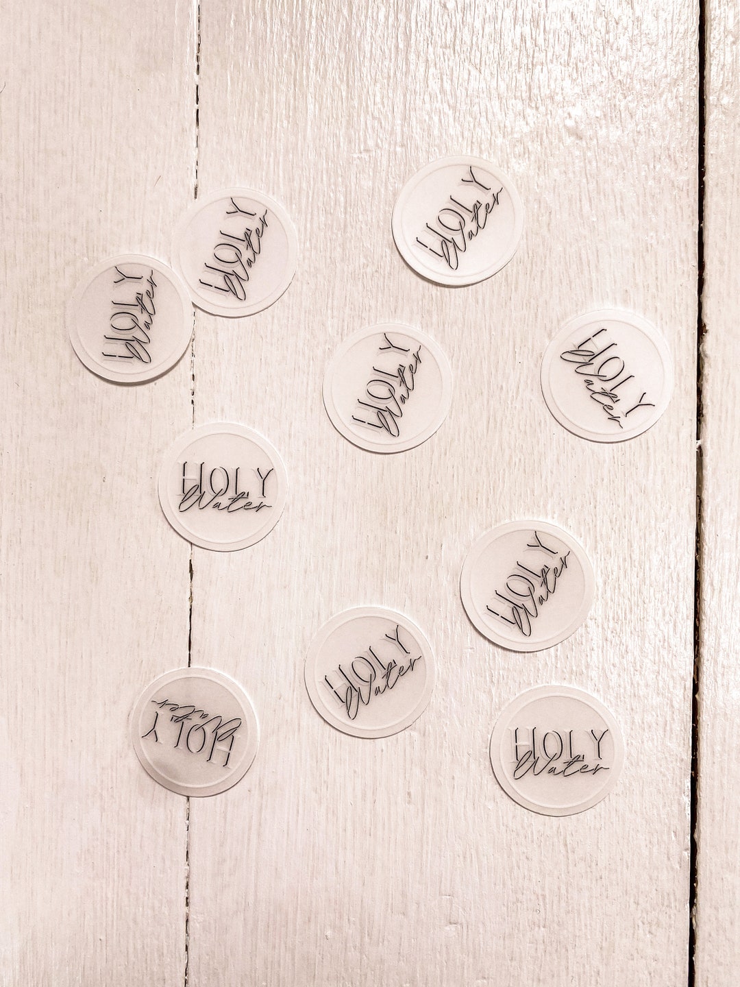 Holy Water Stickers: Clear Decals, Catholic Gift (1 Inch/25mm) - Etsy