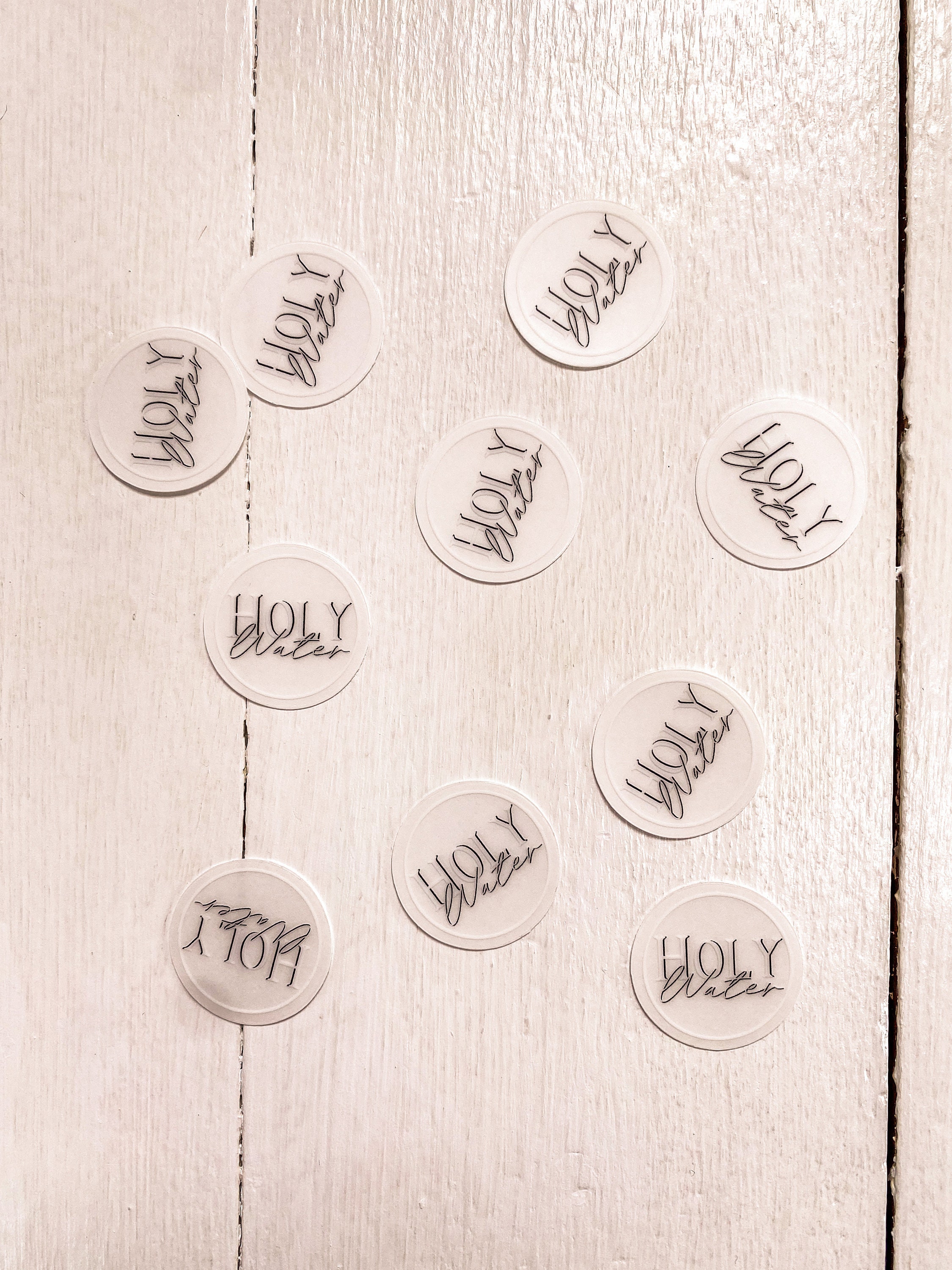 Holy Water Stickers: Clear Decals, Catholic Gift (1 Inch/25mm) - Etsy