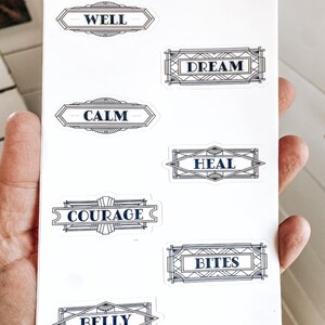 Art Deco Roller Bottle Labels: Durable Vinyl Stickers - Etsy