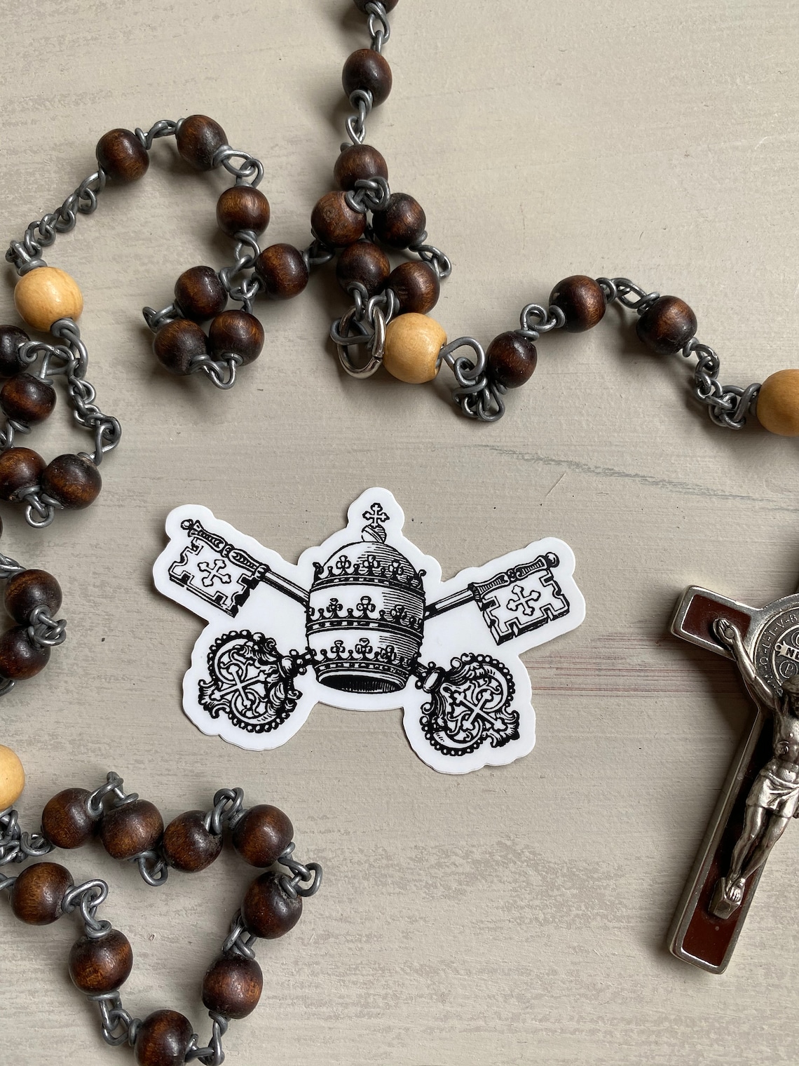 Papal Keys Catholic Sticker/decal Vintage Design - Etsy