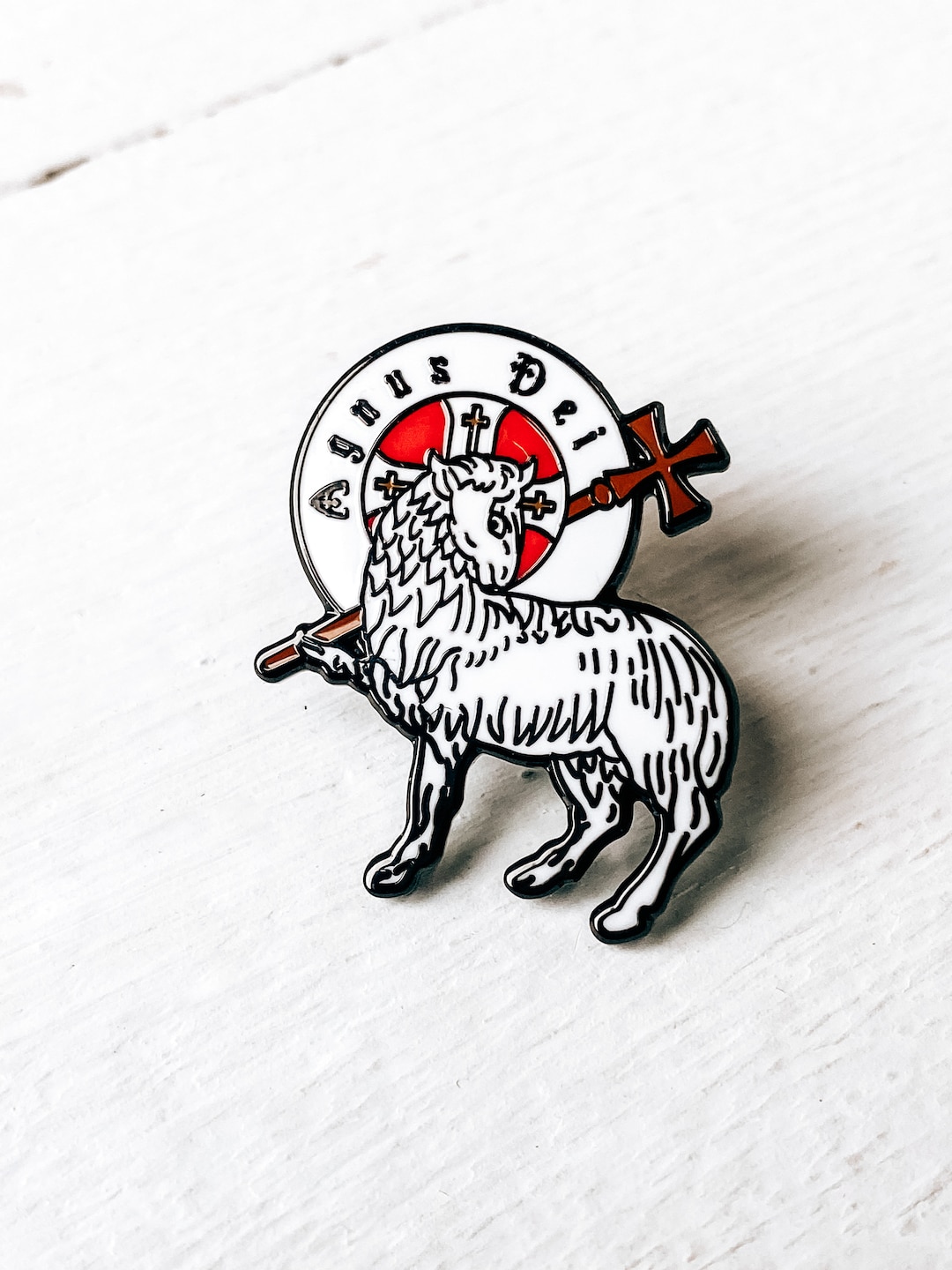 Agnus Dei Pin: Lamb of God, Catholic Enamel Lapel Pin - Etsy