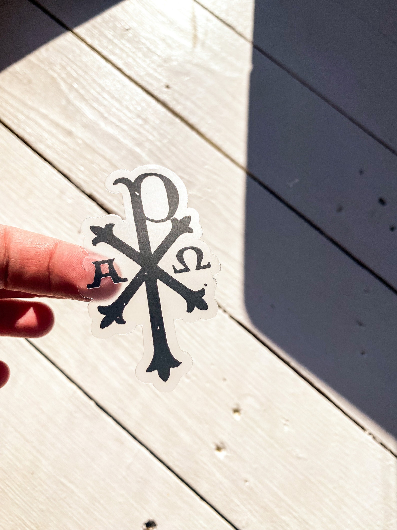 Chi Rho Christian Sticker: Black & Clear Symbol for Christ, 3" | UV and ...