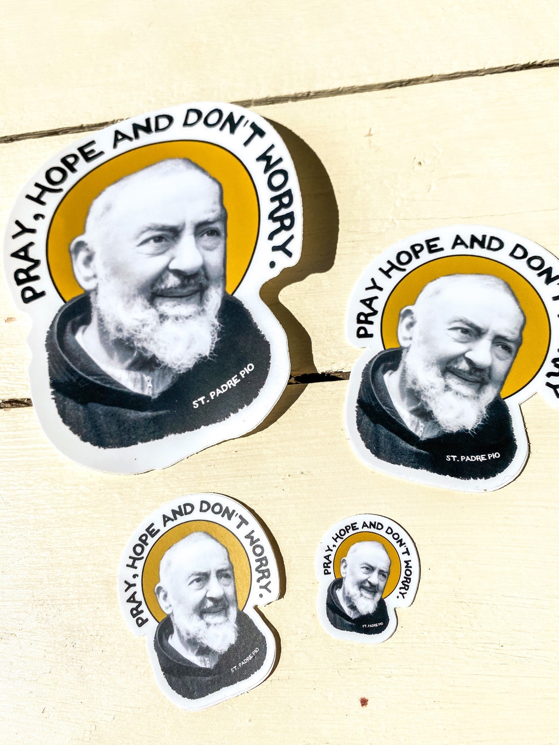 St. Padre Pio Catholic Sticker: "pray, Hope, Don't Worry" - Etsy