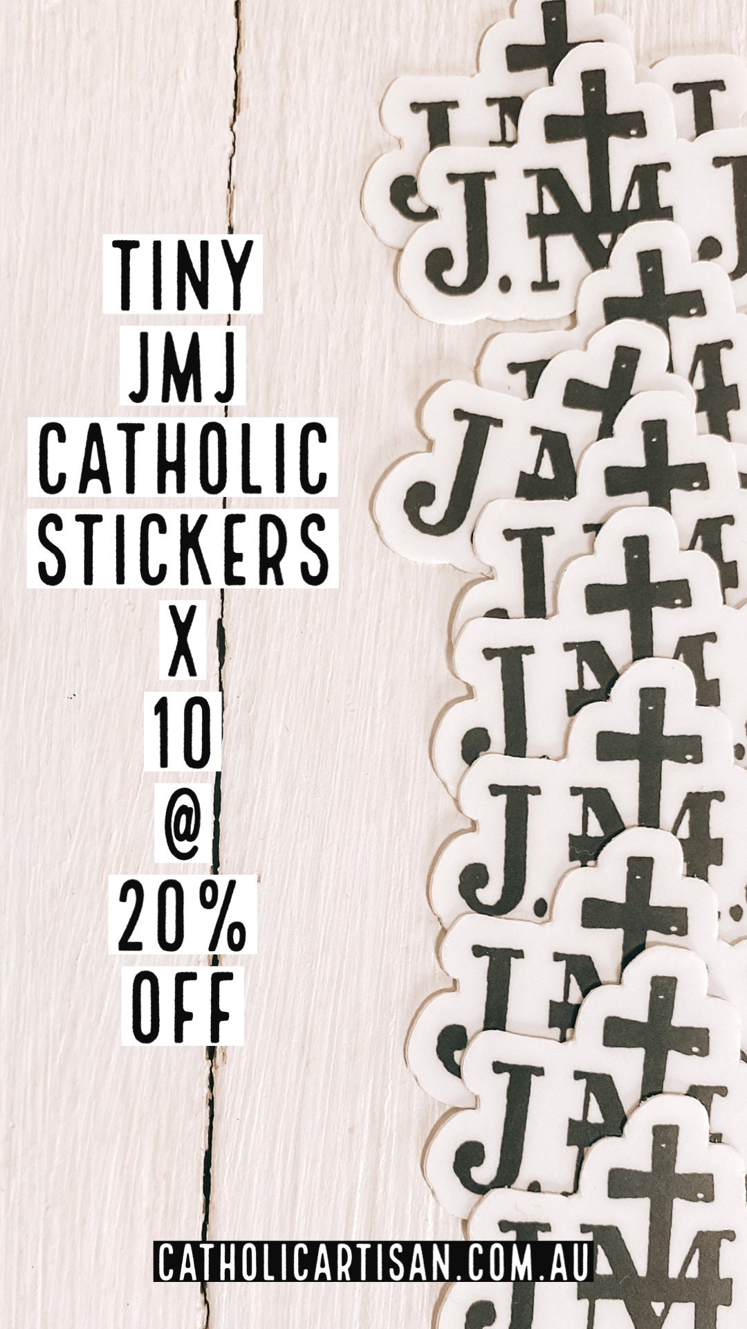 20% OFF| Tiny X 10 JMJ Stickers| Catholic Gift| Jesus Mary and Joseph ...