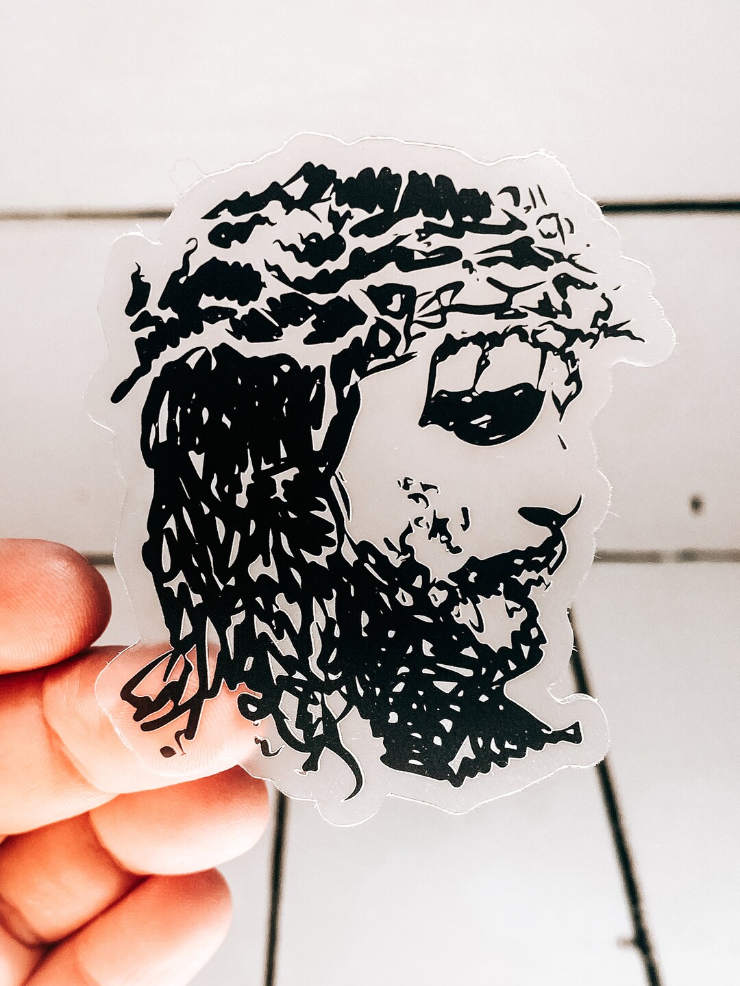 Christ Crucified Sticker: Hand-drawn Catholic Art - Etsy