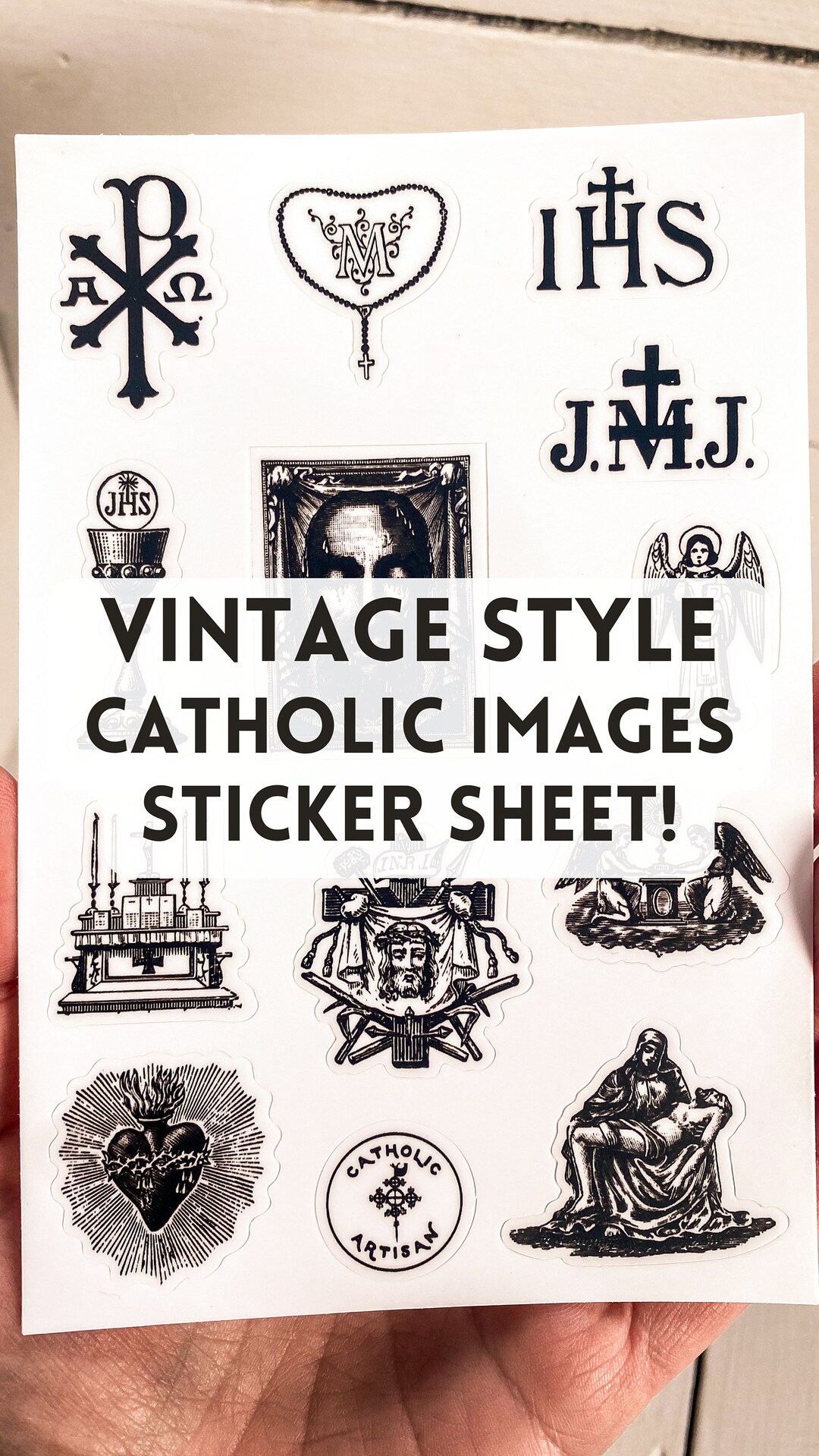 Catholic Sticker Sheet of Little Vintage Catholic Images | 12 Images ...