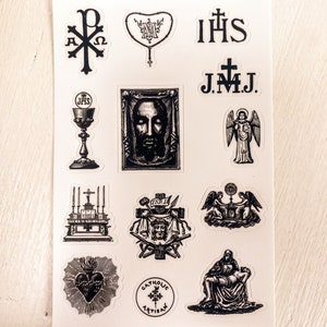 Catholic Sticker Sheet of Little Vintage Catholic Images | 12 Images ...